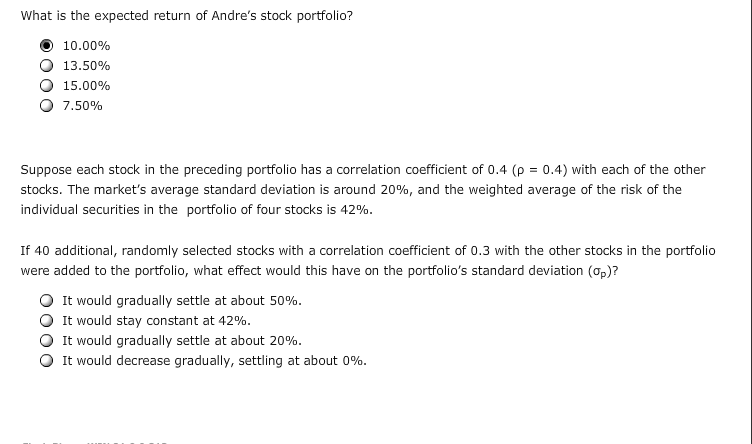 Solved 7. Portfolio expected return and risk Aa Aa A | Chegg.com