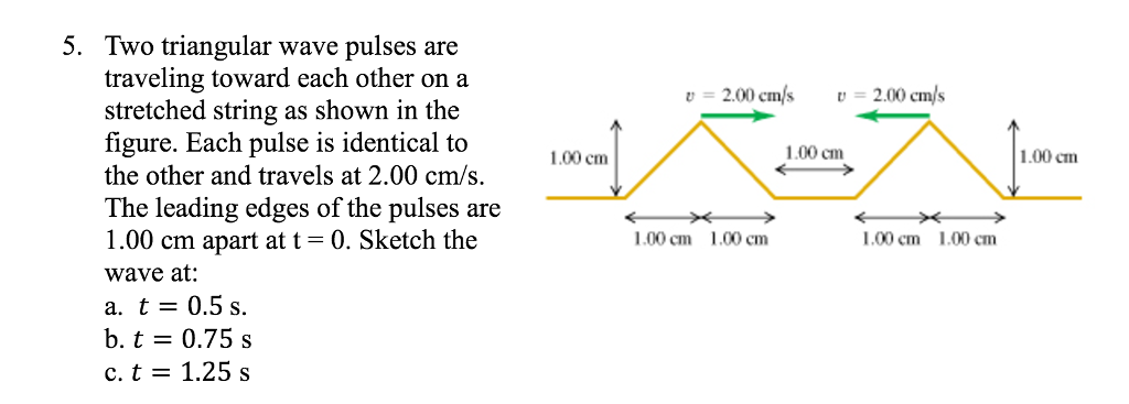 Solved: Two Triangular Wave Pulses Are Traveling Toward Ea... | Chegg.com Solved: Two Triangular Wave Pulses Are Traveling Toward Ea... | Chegg.com