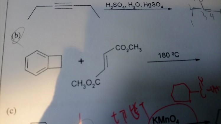 Solved H2SO4, H2O, HgSO4 CO,CH3 180 °C KMnO | Chegg.com