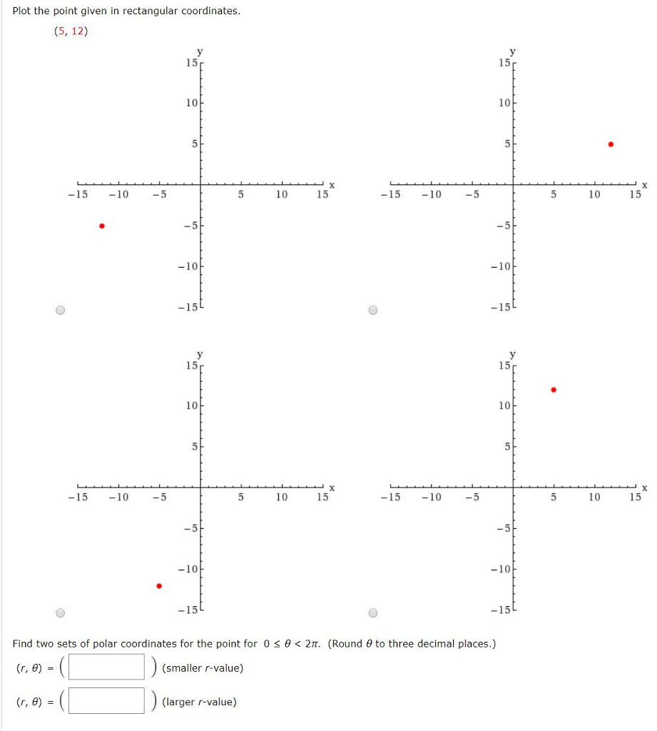Solved Plot the point given in rectangular coordinates (5, | Chegg.com