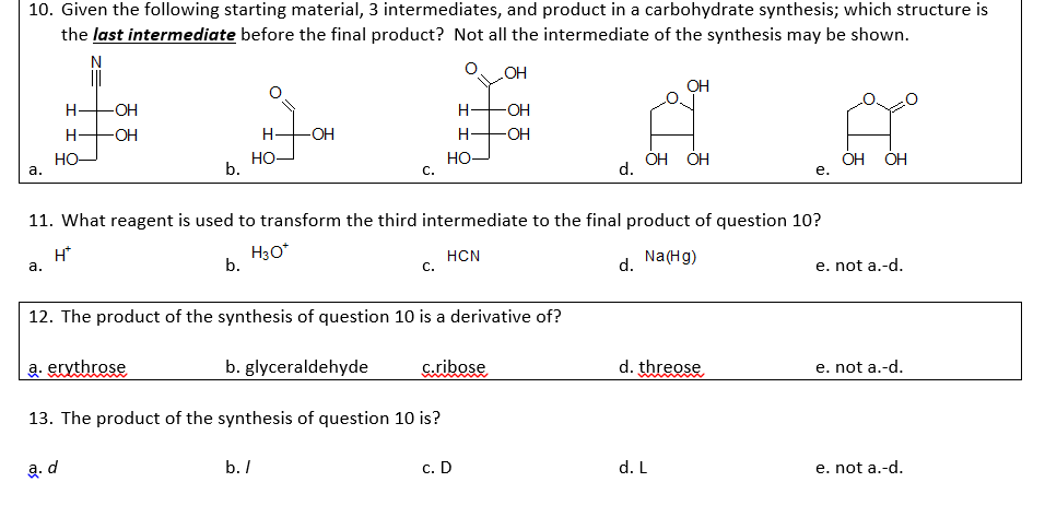 Solved 10. Given the following starting material, 3 | Chegg.com
