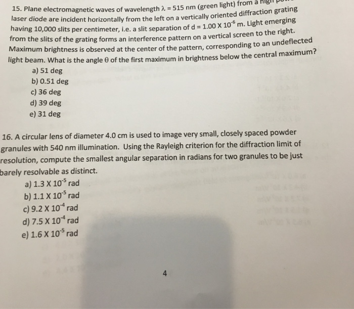 Plane electromagnetic waves of wavelength lambda = | Chegg.com
