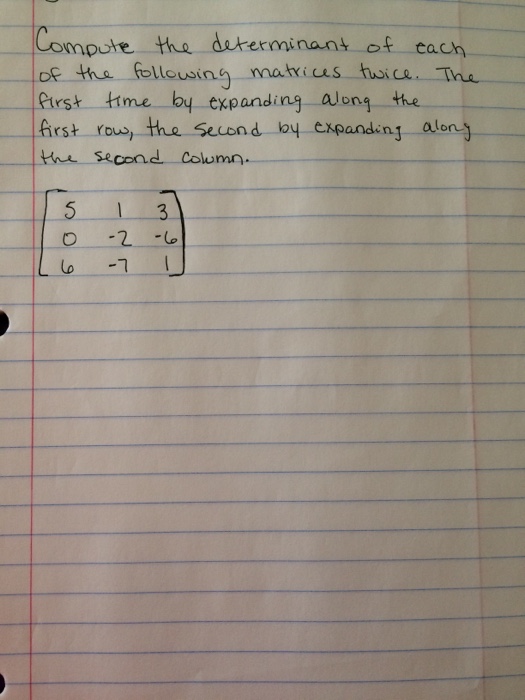 Solved Compute the determinant of each of the following | Chegg.com