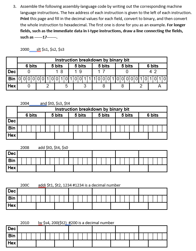 Solved 3. Assemble the following assembly-language code by | Chegg.com