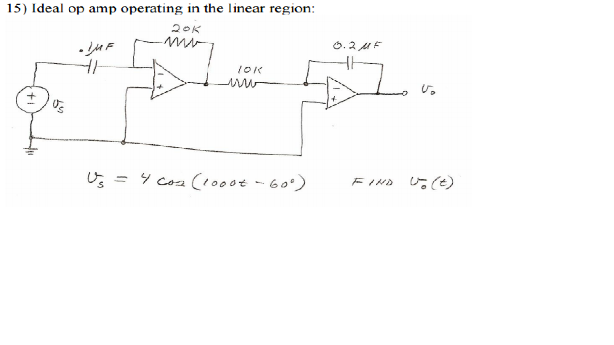 Solved Op amp questions 15) ideal op amp operating in the | Chegg.com Solved Op amp questions 15) ideal op amp operating in the | Chegg.com