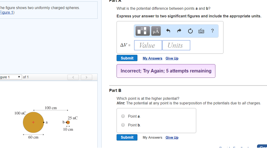 Solved he figure shows two uniformly charged spheres igure | Chegg.com