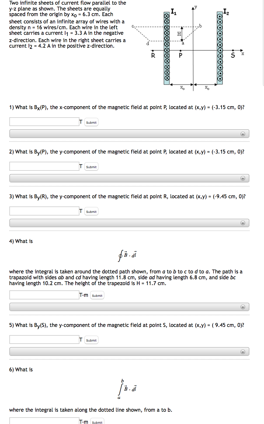 Solved Two infinite sheets of current flow parallel to the | Chegg.com