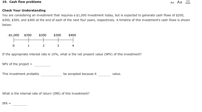 Solved Check Your Understanding You are considering an | Chegg.com