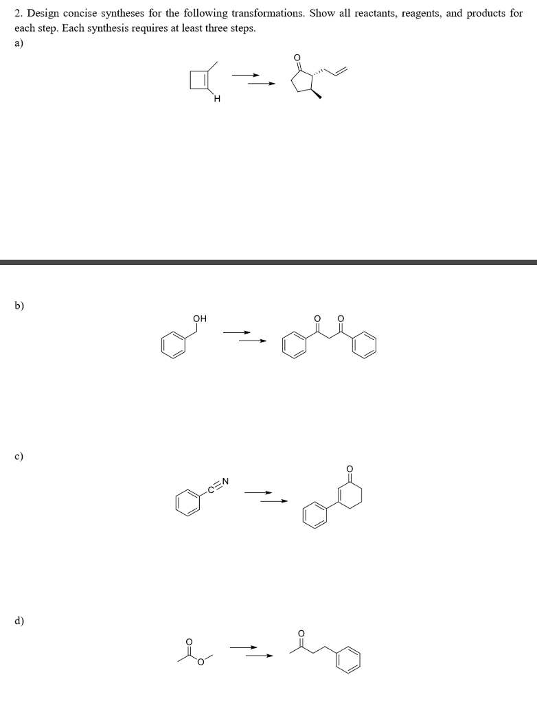 Solved Design concise syntheses for the following | Chegg.com
