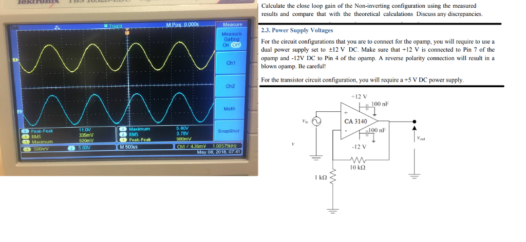 Solved Calculate the close loop gain of the Non-inverting | Chegg.com
