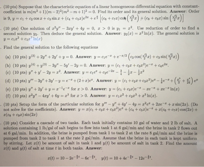 Solved Suppose that the characteristic equation of a linear | Chegg.com