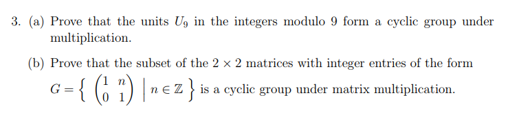 Solved 3. (a) Prove that the units Ug in the integers modulo | Chegg.com