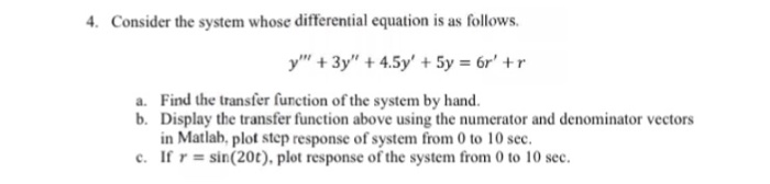 Solved Consider the system whose differential equation is as | Chegg.com