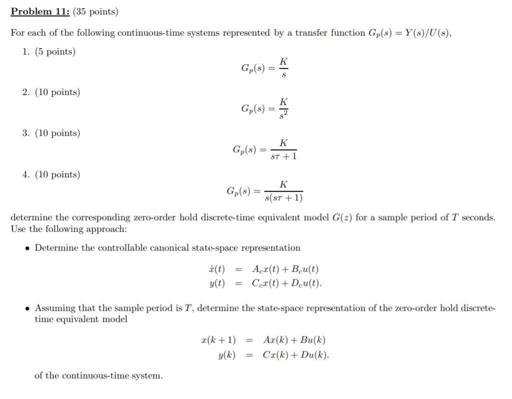 Solved Problem 11: (35 points) For each of the following | Chegg.com