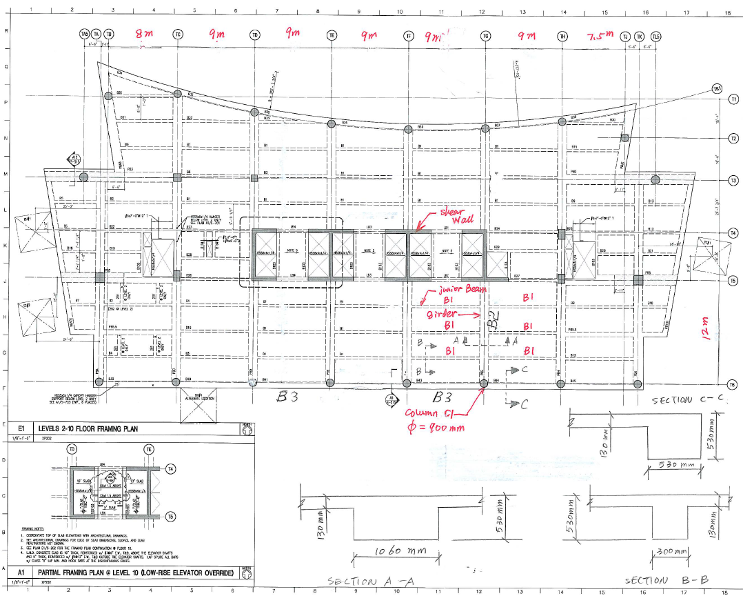 The typical floor plan of a 20-story office building | Chegg.com