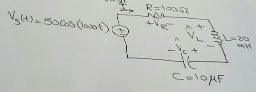 Solved Find the phasor values v, ve, ve, in polar form for | Chegg.com