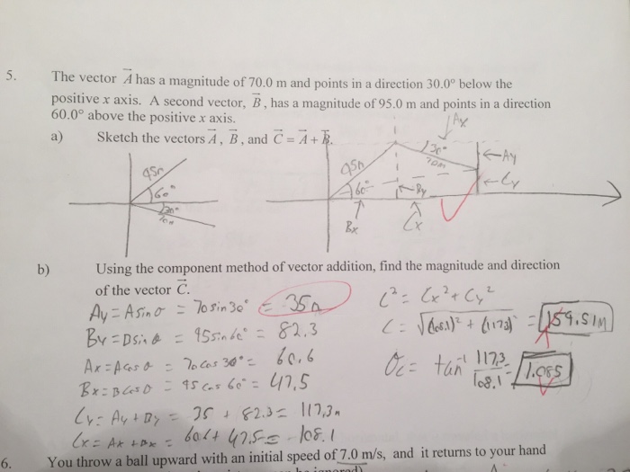 Solved The vector A has a magnitude of 70.0 in and points in | Chegg.com
