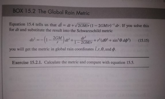 Solved BOX 15.2 The Global Rain Metric Equation 15.4 tells | Chegg.com