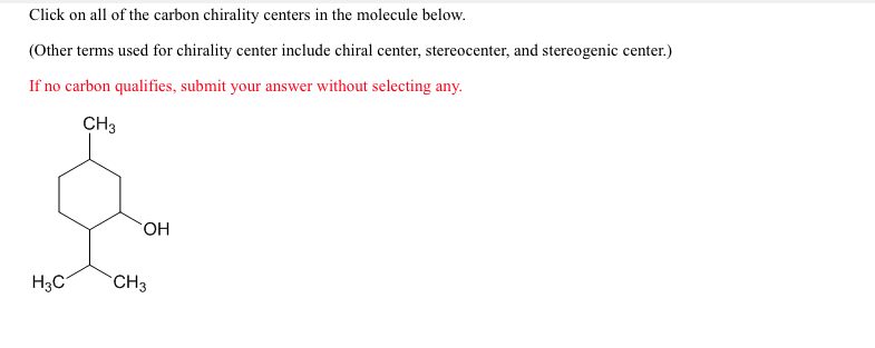 Solved Click on all of the carbon chirality centers in the | Chegg.com