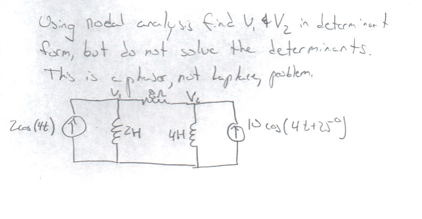 Solved Using nodal analysis find V1 & V2 determinant form | Chegg.com