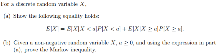 Solved For a discrete random variable X, (a) Show the | Chegg.com