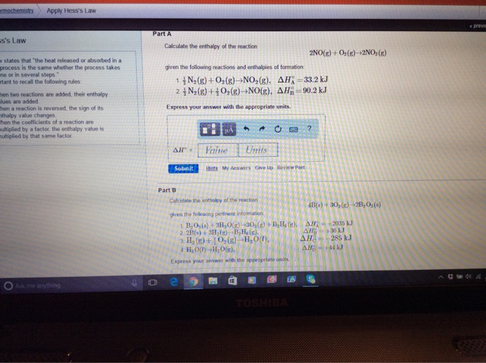 Solved Calculate the enthalpy of the reaction 2 NO(g) + | Chegg.com