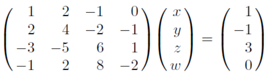 Given the following linear system: 1 Describe the | Chegg.com