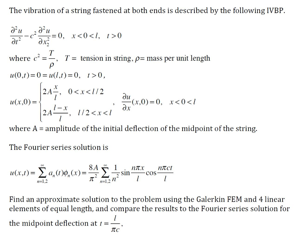 Solved The vibration of a string fastened at both ends is | Chegg.com