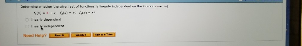 Solved Determine whether the given set of functions is | Chegg.com