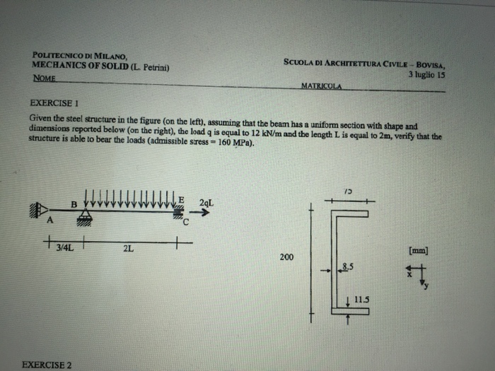 Solved Given the steel structure in the figure (on the | Chegg.com
