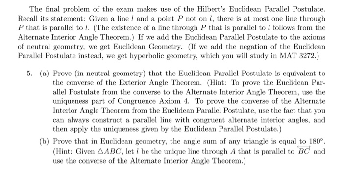 Solved Euclidean and Non-Euclidean problem. Explain each | Chegg.com