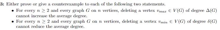 Solved 3: Either prove or give a counterexample to each of | Chegg.com