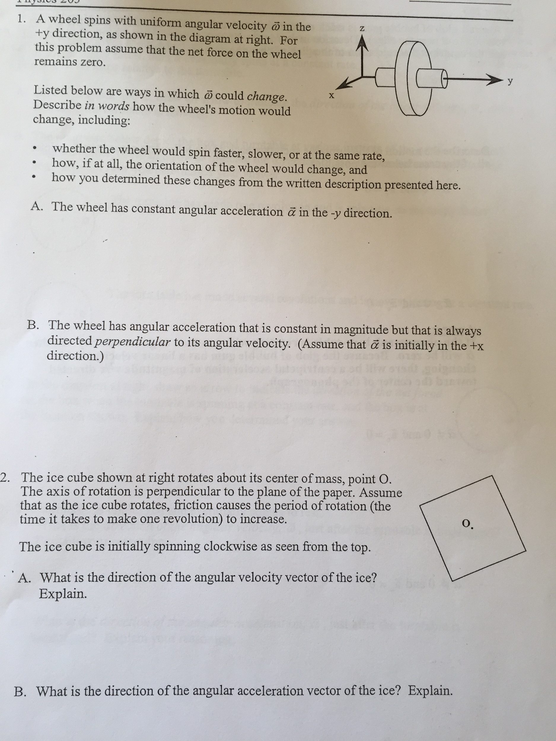 Solved 1. A wheel spins with uniform angular velocity w in | Chegg.com