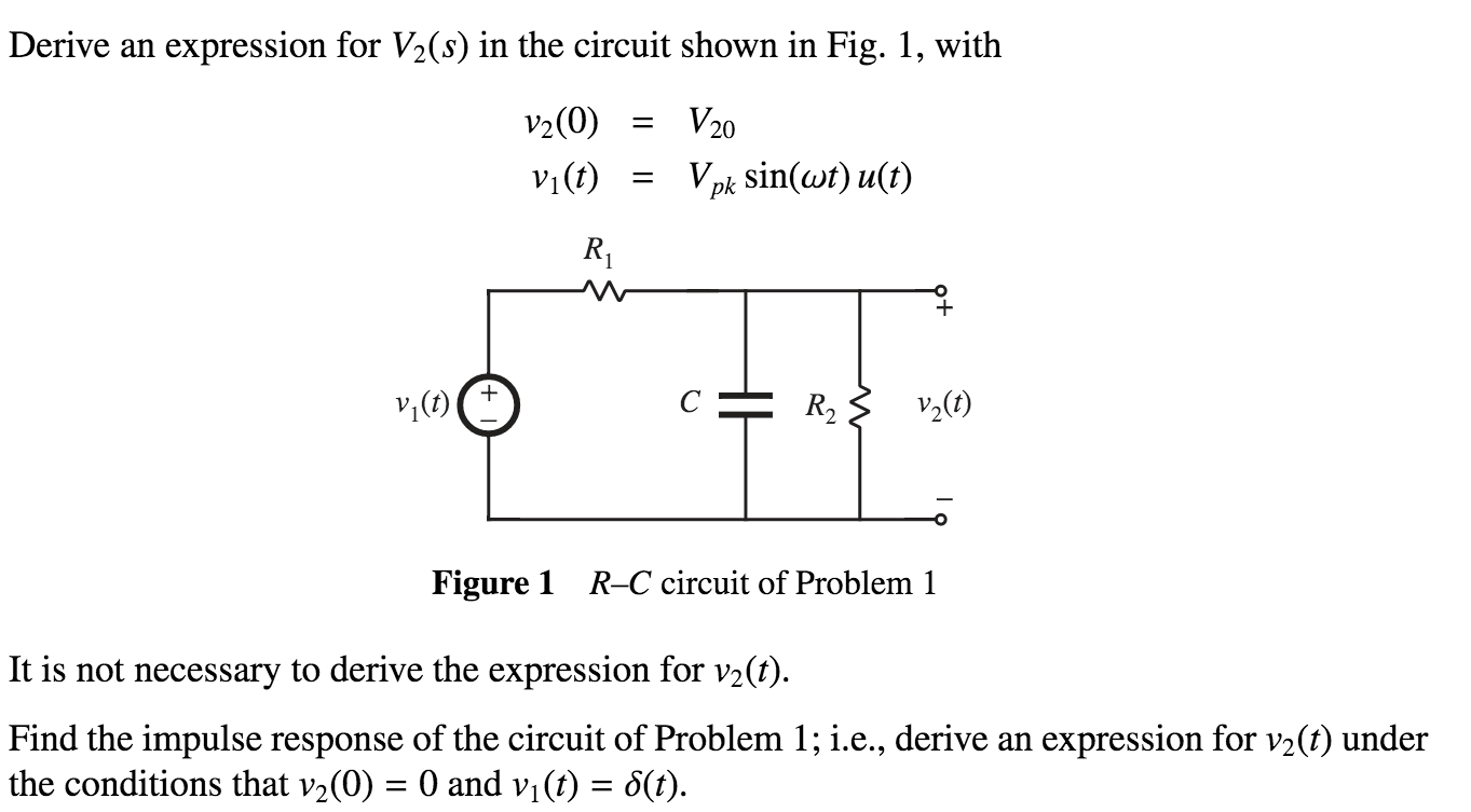 Solved (a): Derive an expression for v2(s) in the circuit | Chegg.com