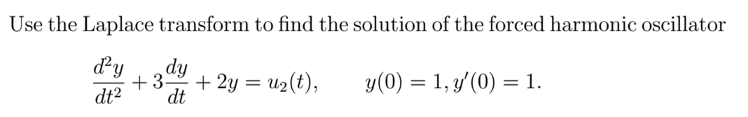 Solved Use the Laplace transform to find the solution of the | Chegg.com