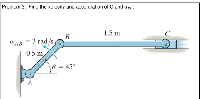 Solved Find the velocity and acceleration of C and alpha_BC. | Chegg.com