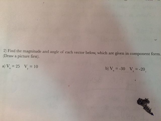 Solved Find the magnitude and angle of each vector below, | Chegg.com