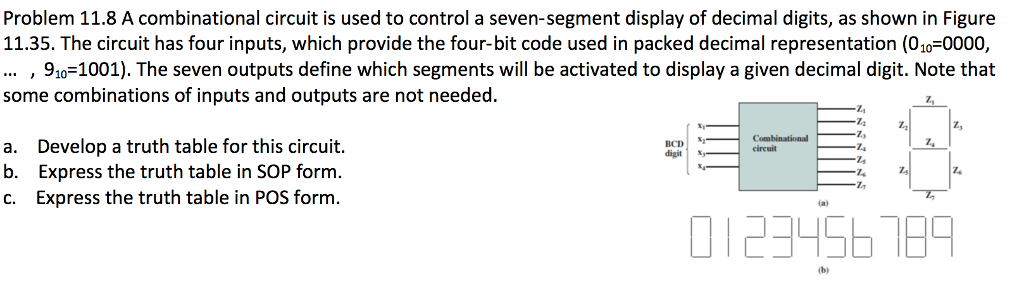 Solved A combinational circuit is used to control a | Chegg.com
