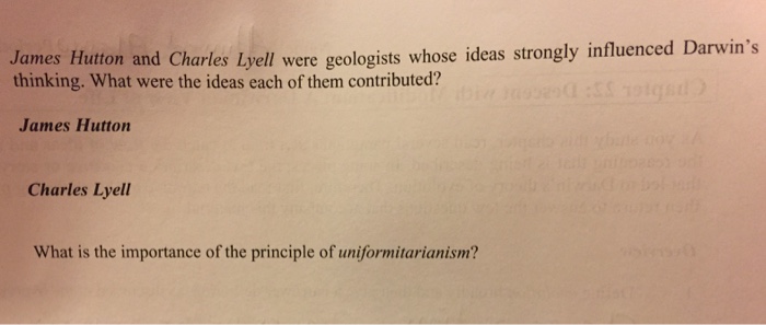 Solved James Hutton and Charles Lyell were geologists whose | Chegg.com