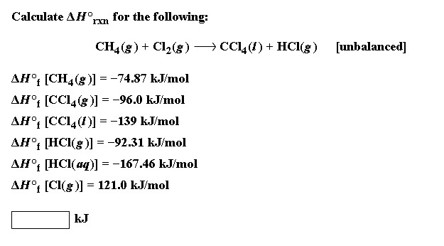 Solved Calculate delta H degree_rxn for the following: CH_4 | Chegg.com