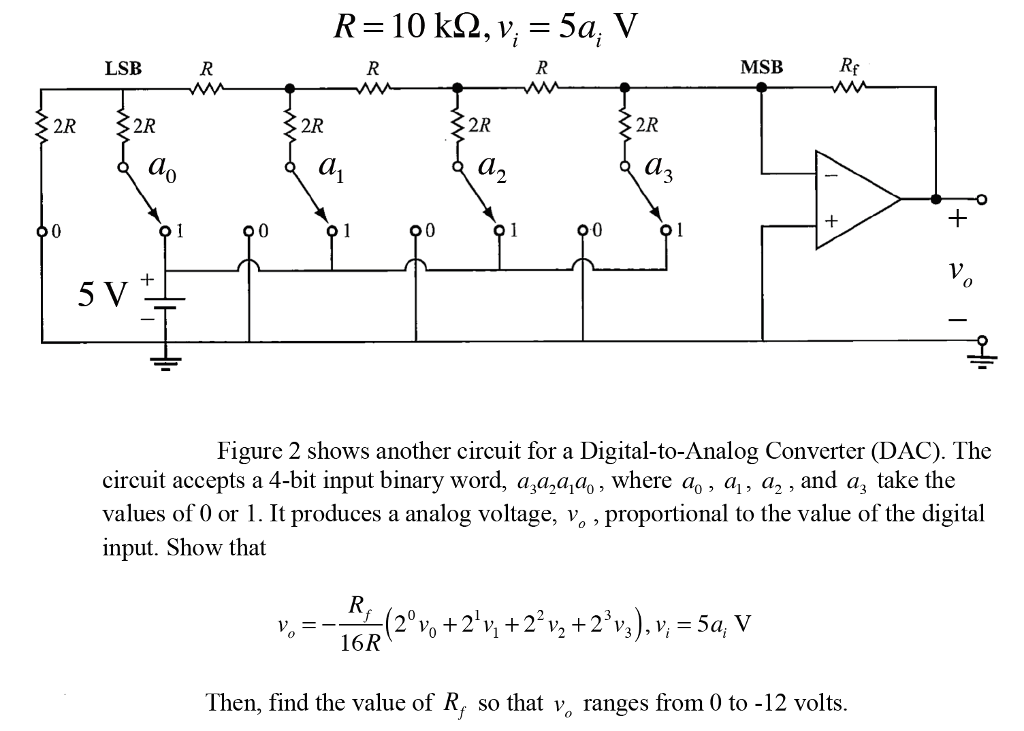 Solved LSB MSB 8R 4R 2R 0 90 Figure 1 shows a circuit for a | Chegg.com