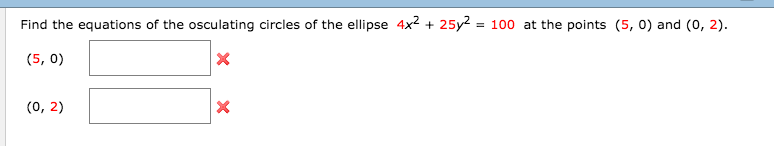Solved Find The Equations Of The Osculating Circles Of The