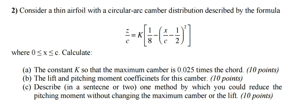 Consider a thin airfoil with a circular-arc camber | Chegg.com