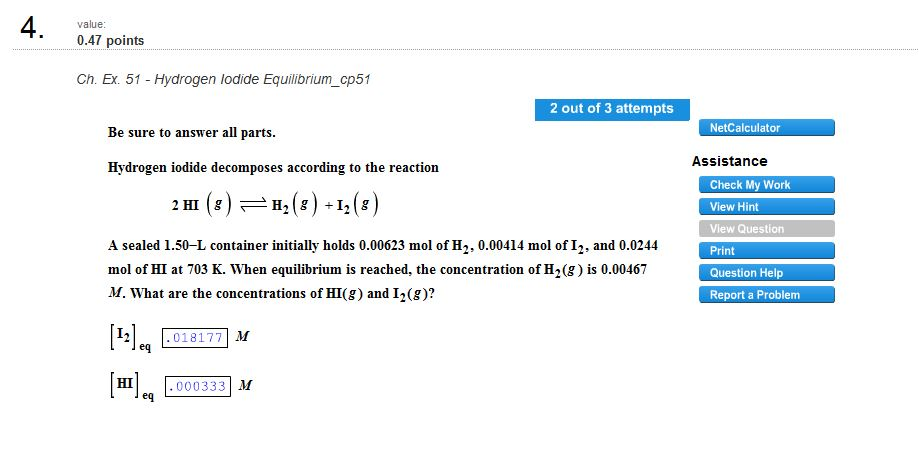 Solved Hydrogen iodide decomposes according to the reaction | Chegg.com
