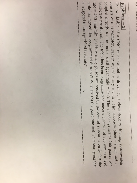 Solved The worktable of a CNC machine tool is driven by a | Chegg.com