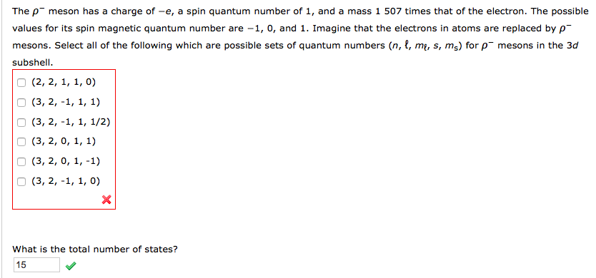 Solved The ?-meson has a charge of-e, a spin quantum number | Chegg.com