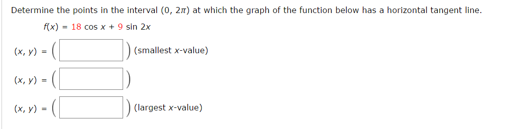 Solved Determine the points in the interval (0, 2 pi) at | Chegg.com