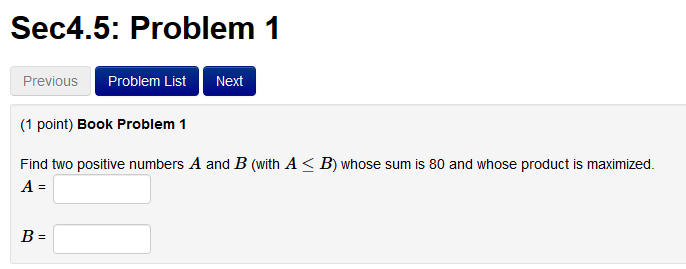 Solved Sec4.5: Problem 1 Previous Problem List Next (1 | Chegg.com