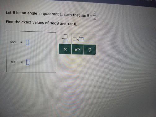 Solved Let theta be an angle in quadrant II such that sin | Chegg.com