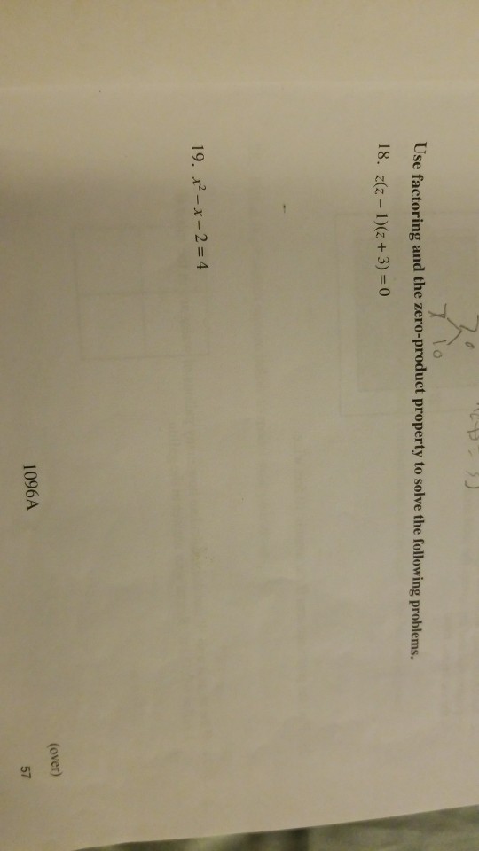 Solved Use factoring and the zero-product property to solve | Chegg.com